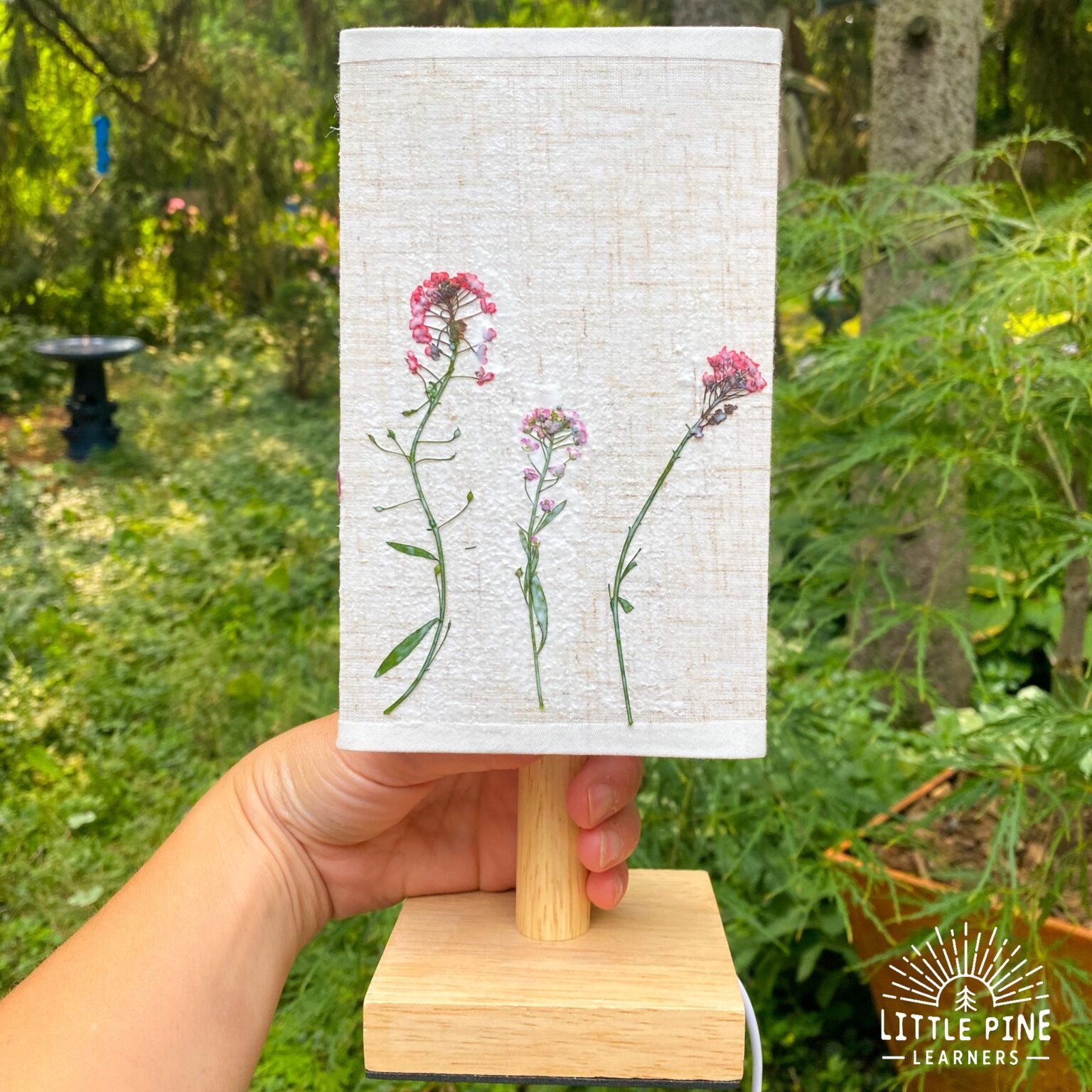 DIY Pressed Flower Lampshade • Little Pine Learners