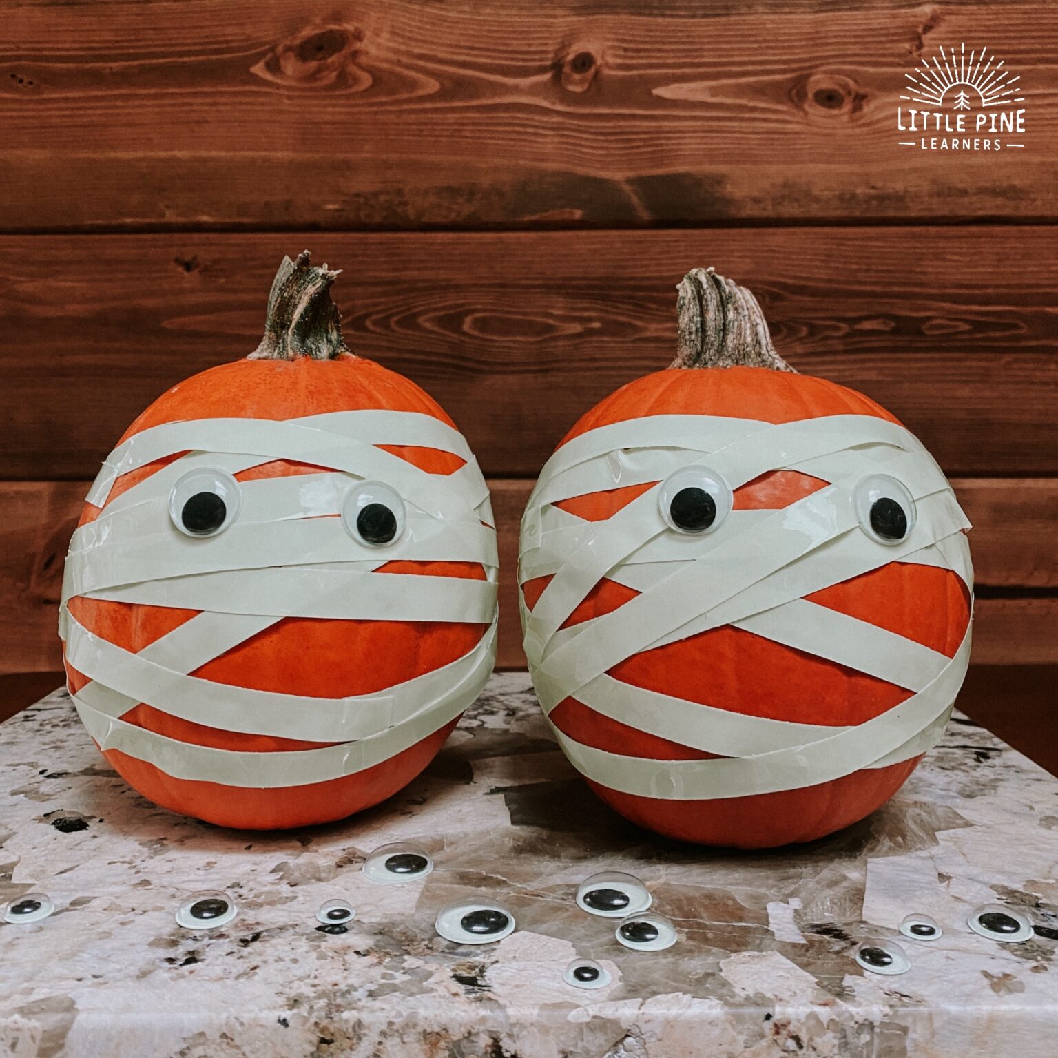 No Carve Mummy Pumpkin • Little Pine Learners