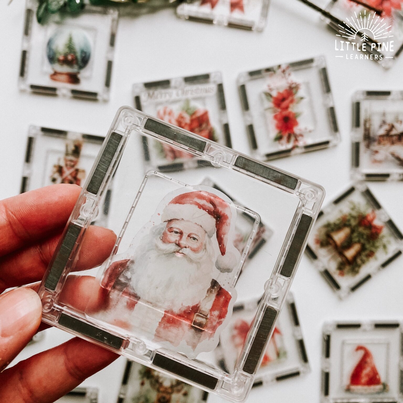 Holiday DIY Magnetic Tiles • Little Pine Learners